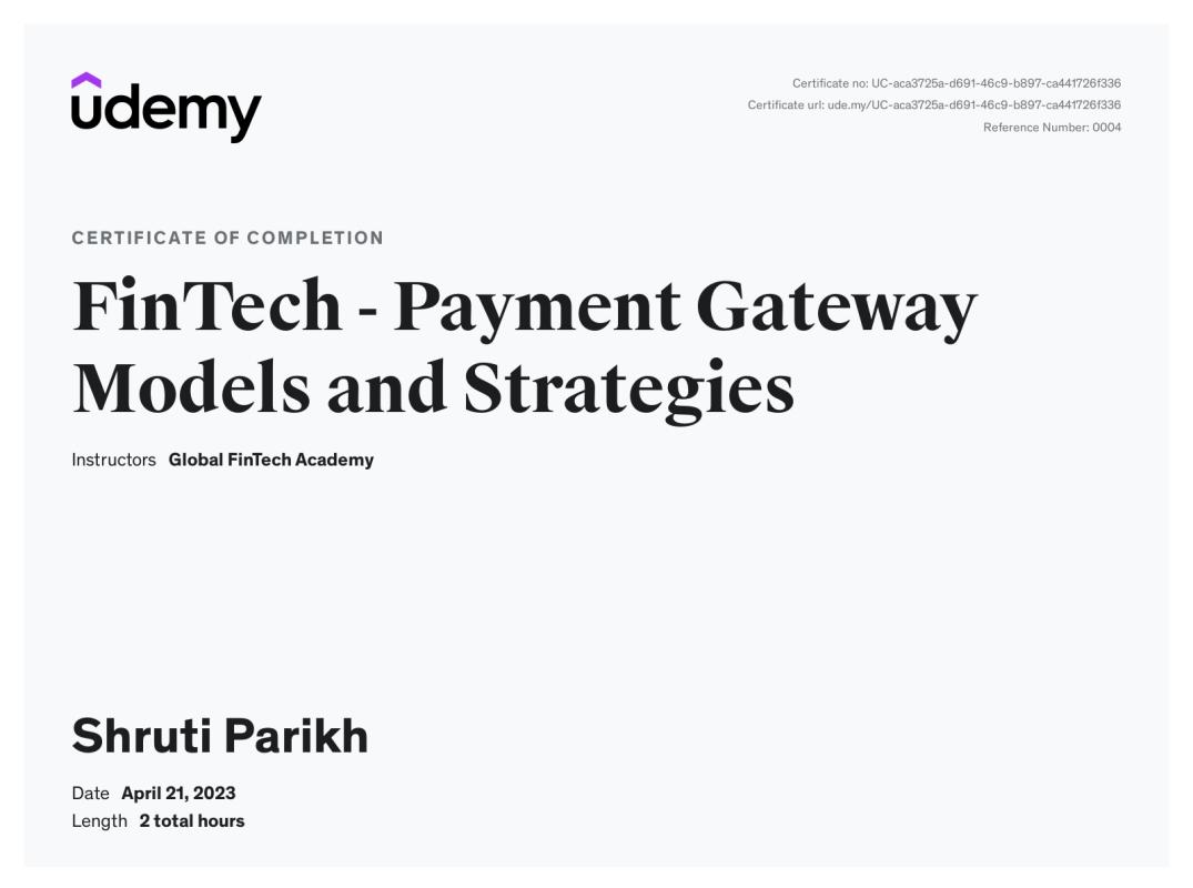 Shruti Parikh on LinkedIn: Udemy Course Completion Certificate Shruti Parikh on LinkedIn: Udemy Course Completion Certificate