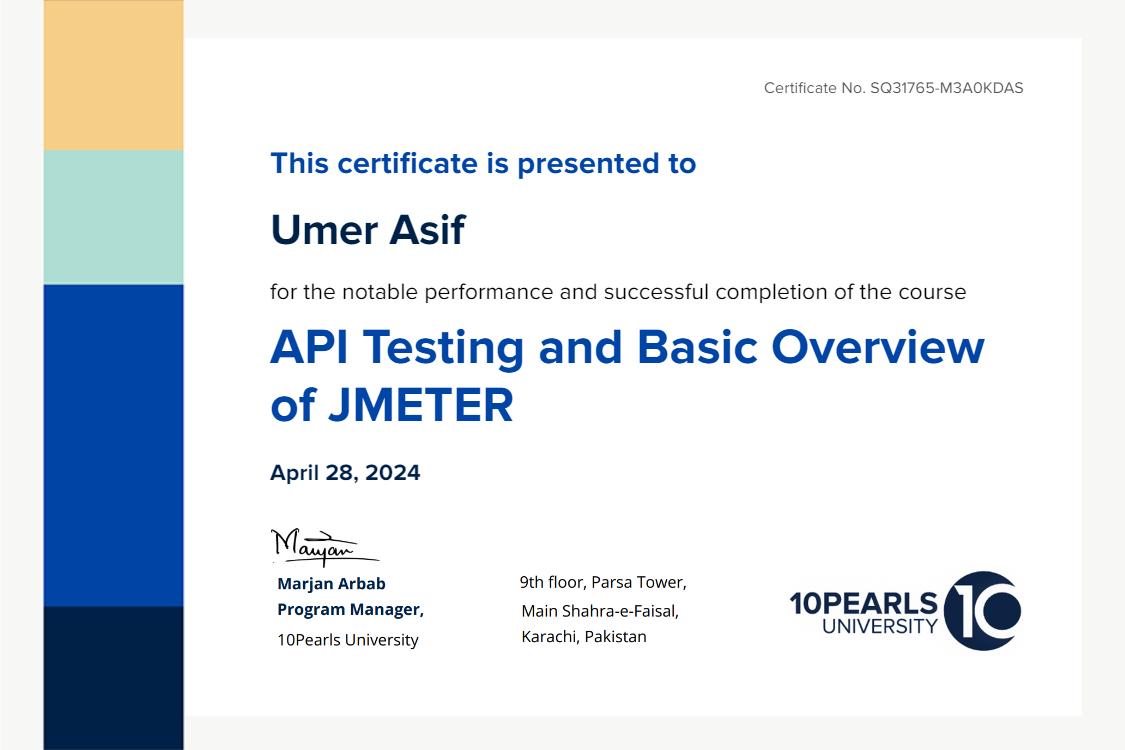 Umer Asif on LinkedIn: 10Pearls University Certificate Umer Asif on LinkedIn: 10Pearls University Certificate