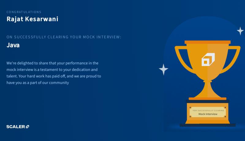 Rajat Kesarwani on LinkedIn: Expert Mock Interview Cleared Certificate Rajat Kesarwani on LinkedIn: Expert Mock Interview Cleared Certificate