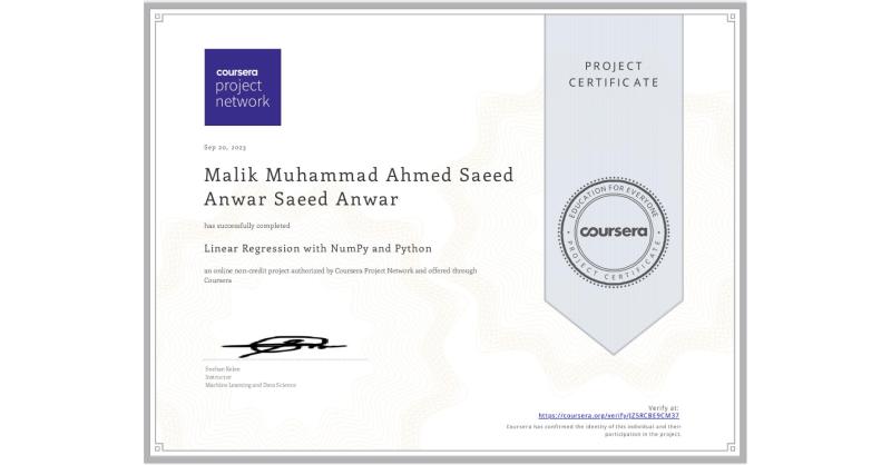 Malik Muhammad Ahmed Saeed Anwar on LinkedIn: Completion Certificate ... Malik Muhammad Ahmed Saeed Anwar on LinkedIn: Completion Certificate ...