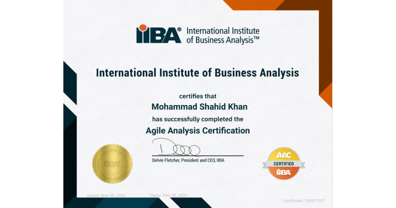 Mohammad Shahid Khan on LinkedIn: Agile Analysis Certification ... Mohammad Shahid Khan on LinkedIn: Agile Analysis Certification ...