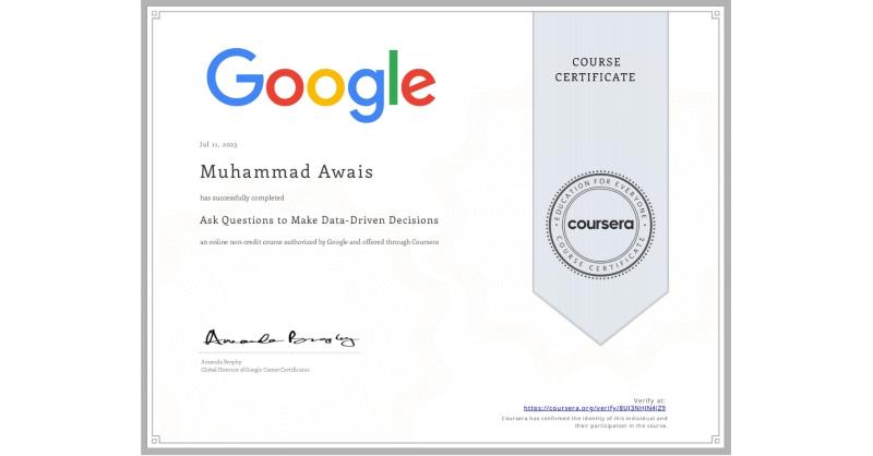 Muhammad Awais on LinkedIn: Completion Certificate for Ask Questions to ... Muhammad Awais on LinkedIn: Completion Certificate for Ask Questions to ...