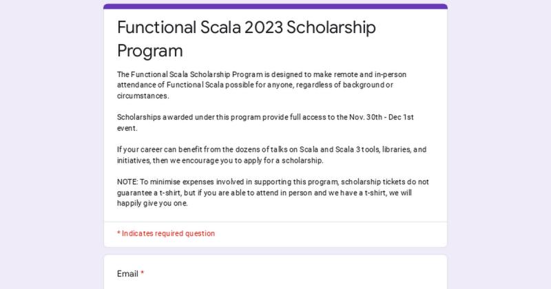 Scala Matters on LinkedIn: Functional Scala 2023 Scholarship Program Scala Matters on LinkedIn: Functional Scala 2023 Scholarship Program