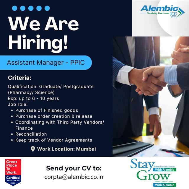 Pharma Job Vacancy on LinkedIn: Alembic Pharma Hiring For PPIC Pharma Job Vacancy on LinkedIn: Alembic Pharma Hiring For PPIC