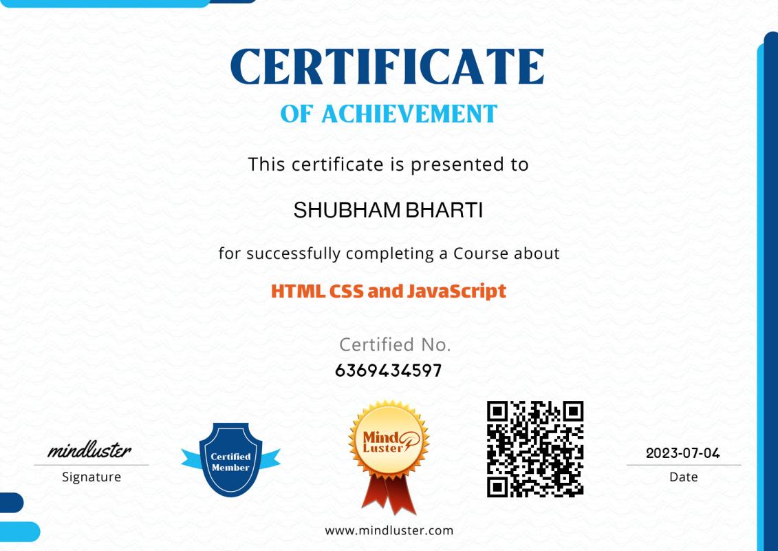 SHUBHAM BHARTI on LinkedIn: Mind Luster - Shubham Bharti-HTML CSS and ... SHUBHAM BHARTI on LinkedIn: Mind Luster - Shubham Bharti-HTML CSS and ...