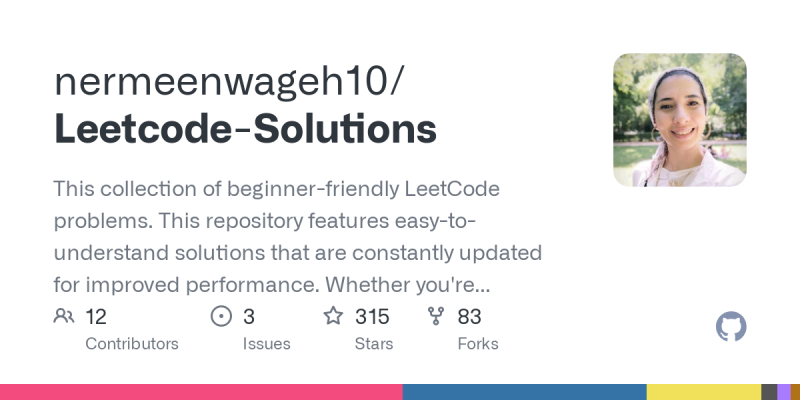 Maha Abbas on LinkedIn: GitHub - nermeenwageh10/Leetcode-Solutions ... Maha Abbas on LinkedIn: GitHub - nermeenwageh10/Leetcode-Solutions ...