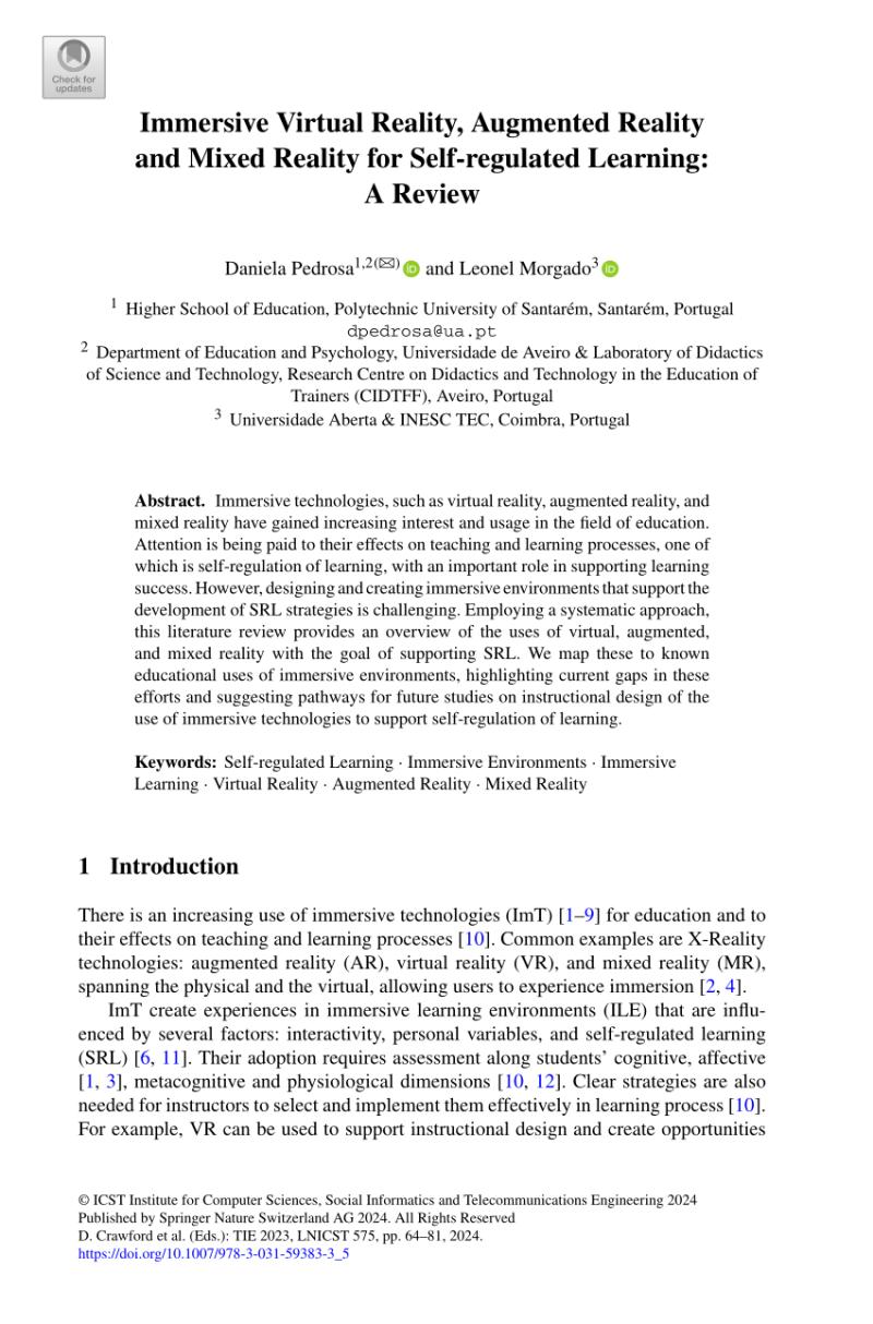 Leonel Morgado on LinkedIn: (PDF) Immersive Virtual Reality, Augmented ... Leonel Morgado on LinkedIn: (PDF) Immersive Virtual Reality, Augmented ...