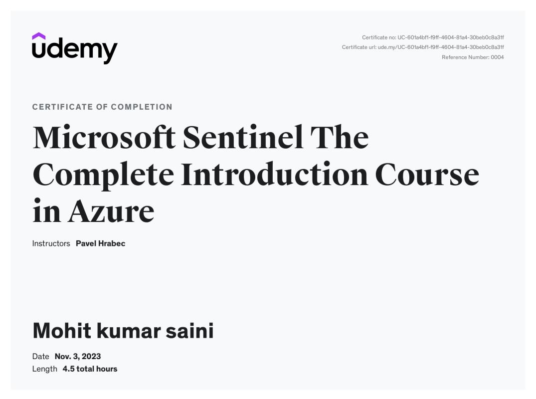 Mohit Kumar Saini on LinkedIn: Udemy Course Completion Certificate Mohit Kumar Saini on LinkedIn: Udemy Course Completion Certificate