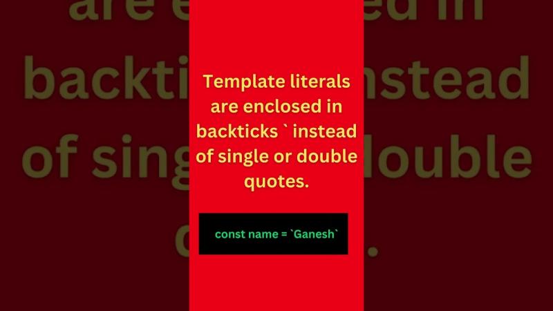 Ganesh R. on LinkedIn: Mastering Template Literals in JavaScript: A ... Ganesh R. on LinkedIn: Mastering Template Literals in JavaScript: A ...