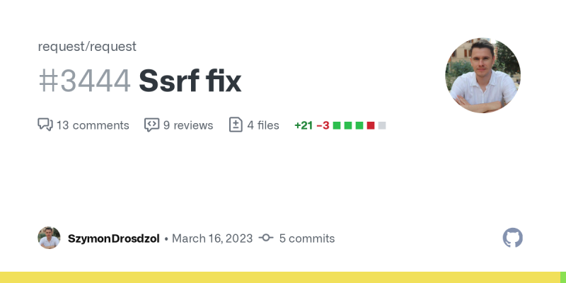 Kit Johnson on LinkedIn: Ssrf fix by SzymonDrosdzol · Pull Request ... Kit Johnson on LinkedIn: Ssrf fix by SzymonDrosdzol · Pull Request ...