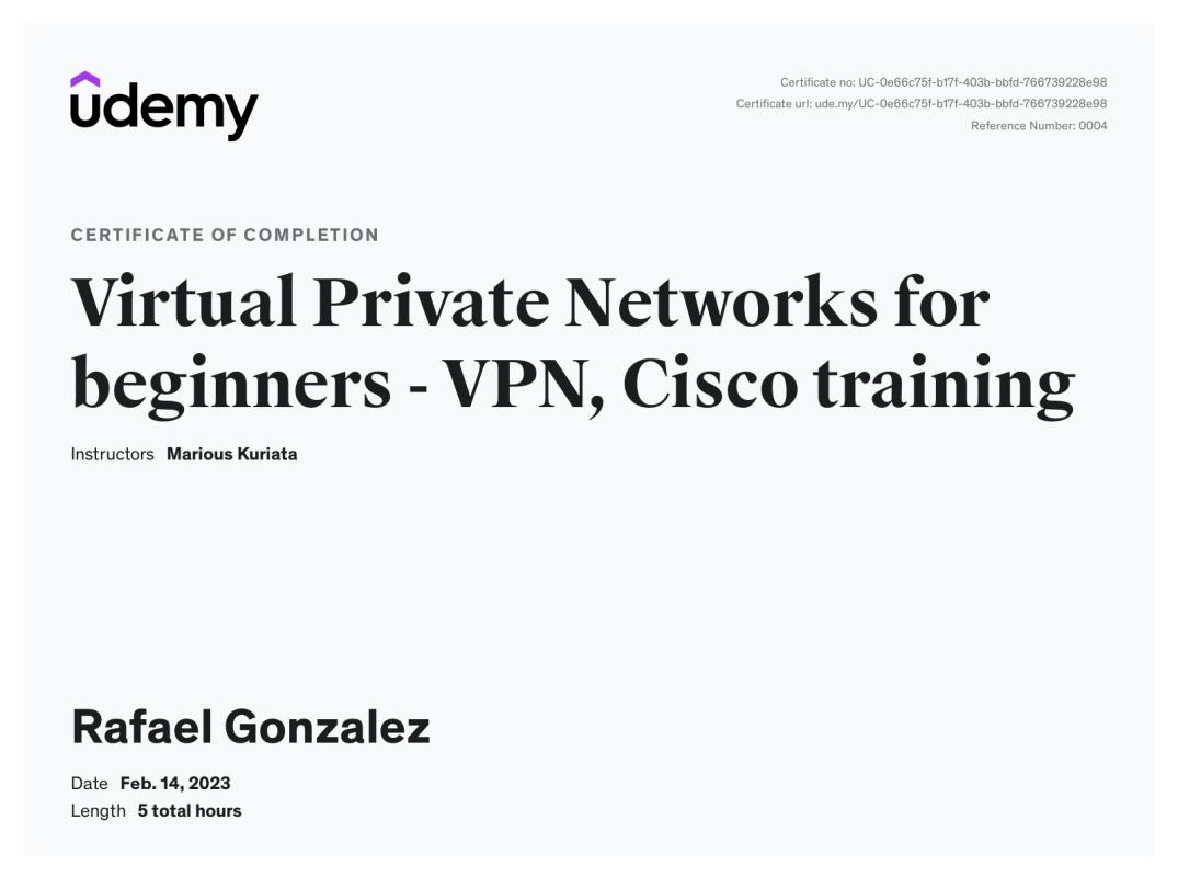 Rafael Gonzalez Mejia on LinkedIn: Udemy Course Completion Certificate Rafael Gonzalez Mejia on LinkedIn: Udemy Course Completion Certificate