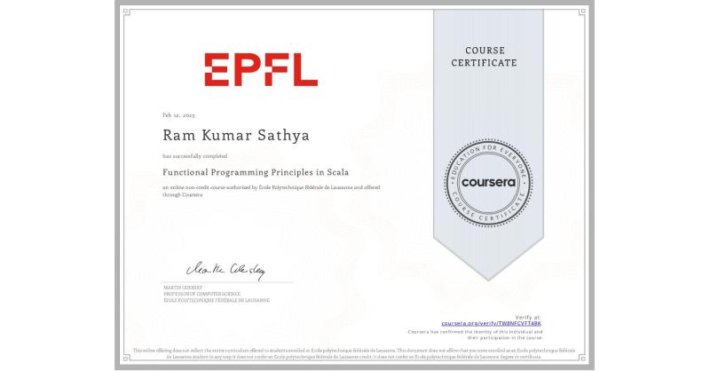Ramkumar Sathya on LinkedIn: Completion Certificate for Functional ... Ramkumar Sathya on LinkedIn: Completion Certificate for Functional ...