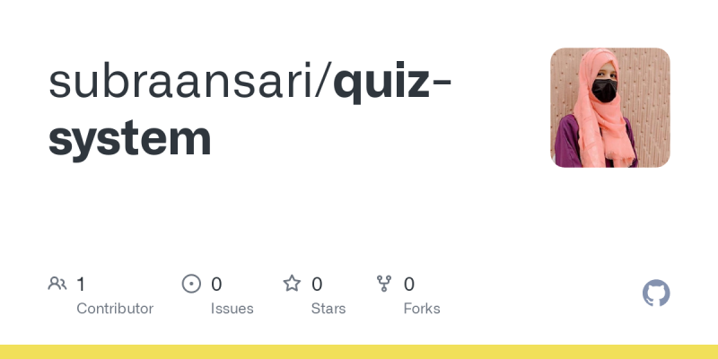 Subra Ansari on LinkedIn: GitHub - subraansari/quiz-system Subra Ansari on LinkedIn: GitHub - subraansari/quiz-system