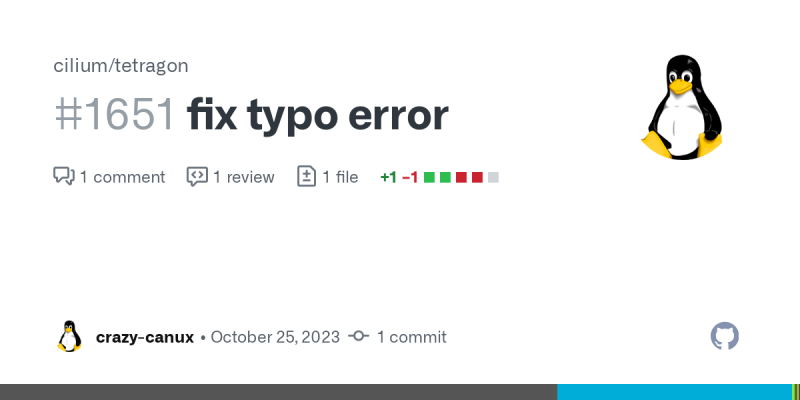 Cilium on LinkedIn: fix typo error by crazy-canux · Pull Request #1651 ... Cilium on LinkedIn: fix typo error by crazy-canux · Pull Request #1651 ...