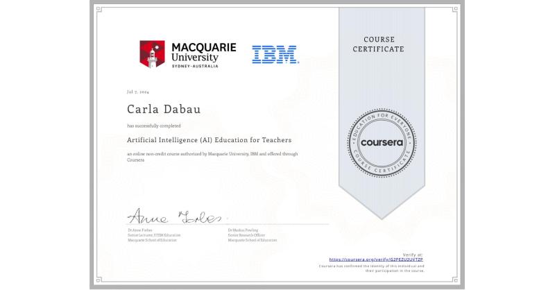 Carla Dabau Padrosa on LinkedIn: Completion Certificate for Artificial ... Carla Dabau Padrosa on LinkedIn: Completion Certificate for Artificial ...