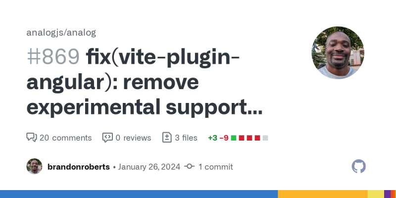 Brandon Roberts on LinkedIn: fix(vite-plugin-angular): remove ... Brandon Roberts on LinkedIn: fix(vite-plugin-angular): remove ...