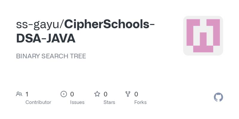 Gayathri S.S on LinkedIn: GitHub - ss-gayu/CipherSchools-DSA-JAVA ... Gayathri S.S on LinkedIn: GitHub - ss-gayu/CipherSchools-DSA-JAVA ...