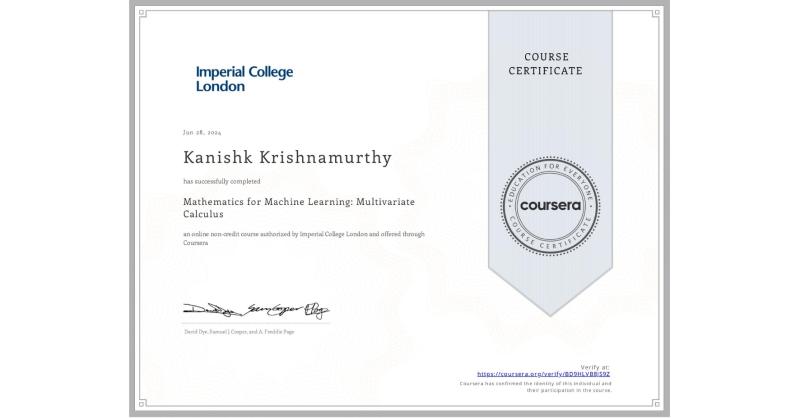 Kanishk Krishnamurthy on LinkedIn: Completion Certificate for ... Kanishk Krishnamurthy on LinkedIn: Completion Certificate for ...