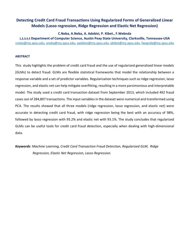 Adrian Neba on LinkedIn: (PDF) Detecting Credit Card Fraud Transactions ... Adrian Neba on LinkedIn: (PDF) Detecting Credit Card Fraud Transactions ...