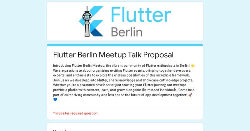 Flutter Berlin Meetup on LinkedIn: Flutter Berlin Meetup Talk Proposal Flutter Berlin Meetup on LinkedIn: Flutter Berlin Meetup Talk Proposal
