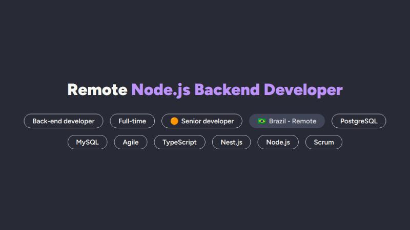 RemoteYeah on LinkedIn: Remote Node.js Backend Developer RemoteYeah on LinkedIn: Remote Node.js Backend Developer