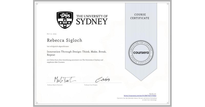 Rebecca Sigloch on LinkedIn: Completion Certificate for Innovation ... Rebecca Sigloch on LinkedIn: Completion Certificate for Innovation ...