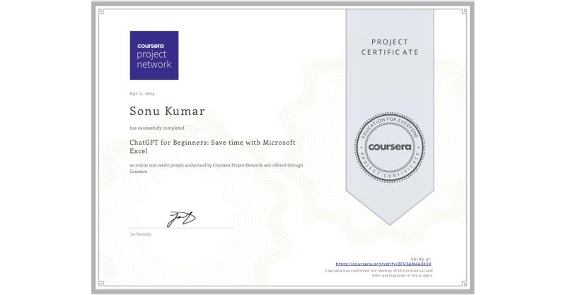 Sonu Kumar on LinkedIn: Completion Certificate for ChatGPT for ... Sonu Kumar on LinkedIn: Completion Certificate for ChatGPT for ...