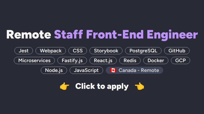 RemoteYeah on LinkedIn: Remote Staff Front-End Engineer RemoteYeah on LinkedIn: Remote Staff Front-End Engineer