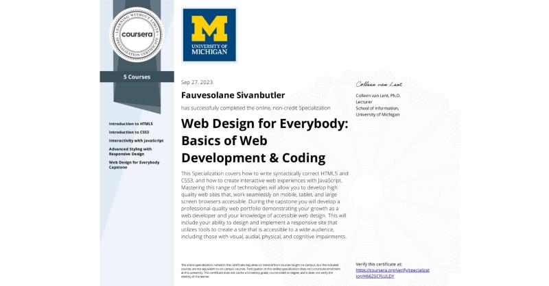 Fauve Sivan-Butler on LinkedIn: Completion Certificate for Web Design ... Fauve Sivan-Butler on LinkedIn: Completion Certificate for Web Design ...