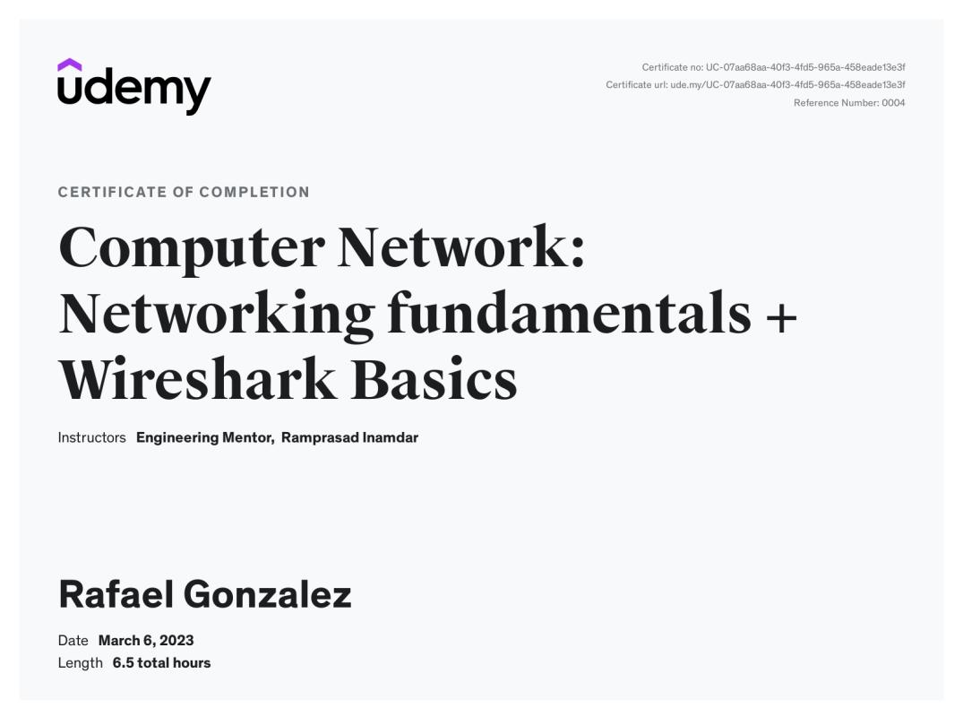 Rafael Gonzalez Mejia on LinkedIn: Udemy Course Completion Certificate Rafael Gonzalez Mejia on LinkedIn: Udemy Course Completion Certificate