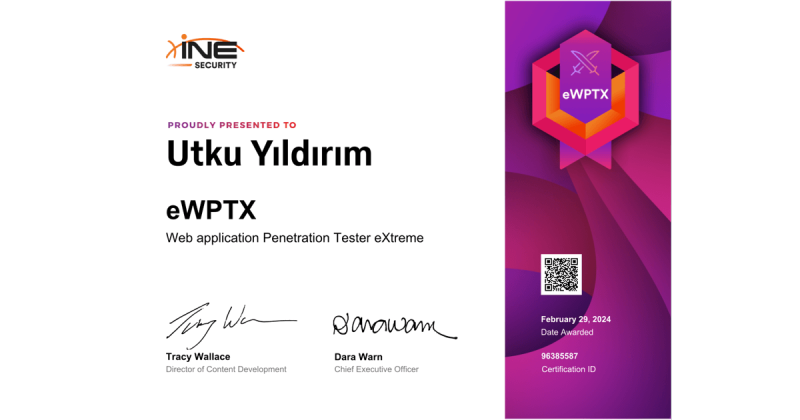 Utku YILDIRIM on LinkedIn: Web application Penetration Tester eXtreme ... Utku YILDIRIM on LinkedIn: Web application Penetration Tester eXtreme ...