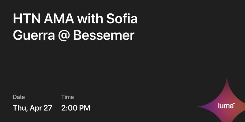 Sofia Guerra LinkedIn‘de: HTN AMA with Sofia Guerra @ Bessemer · Zoom ... Sofia Guerra LinkedIn‘de: HTN AMA with Sofia Guerra @ Bessemer · Zoom ...