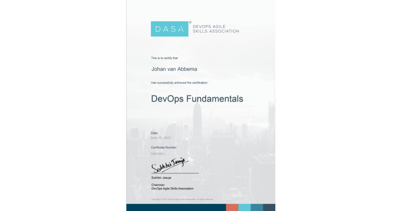 Johan van Abbema op LinkedIn: DASA Devops Fundamentals • Johan van ... Johan van Abbema op LinkedIn: DASA Devops Fundamentals • Johan van ...