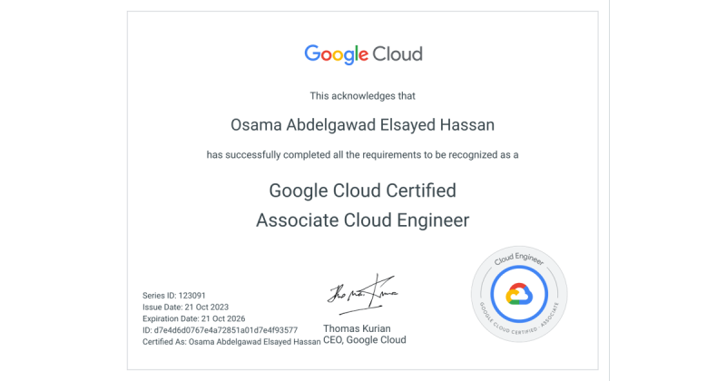 Osama A. Elsayed on LinkedIn: Associate Cloud Engineer • Osama ... Osama A. Elsayed on LinkedIn: Associate Cloud Engineer • Osama ...