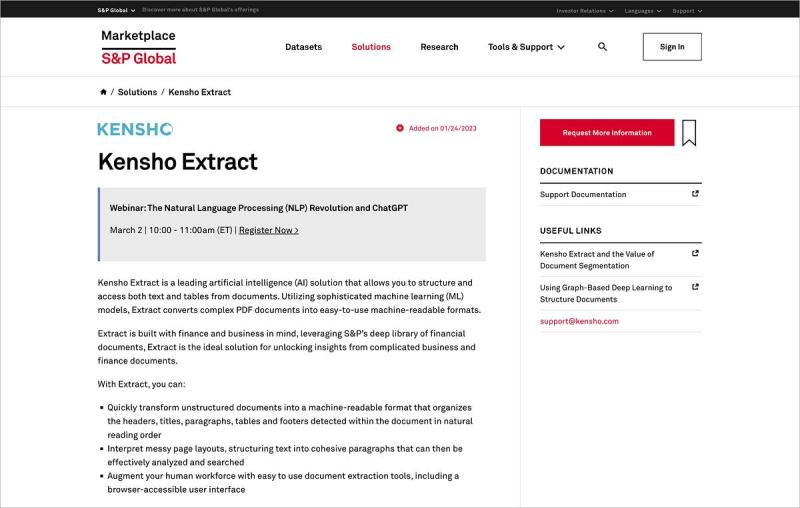 Kensho Technologies on LinkedIn: Kensho Extract is Now Available on S&P ... Kensho Technologies on LinkedIn: Kensho Extract is Now Available on S&P ...