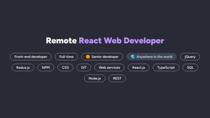 RemoteYeah on LinkedIn: Remote React Web Developer RemoteYeah on LinkedIn: Remote React Web Developer
