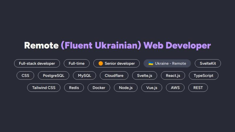 RemoteYeah on LinkedIn: Remote (Fluent Ukrainian) Web Developer RemoteYeah on LinkedIn: Remote (Fluent Ukrainian) Web Developer
