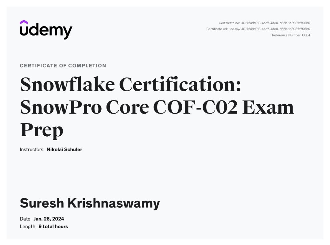 Suresh Krishnaswamy on LinkedIn: Udemy Course Completion Certificate Suresh Krishnaswamy on LinkedIn: Udemy Course Completion Certificate