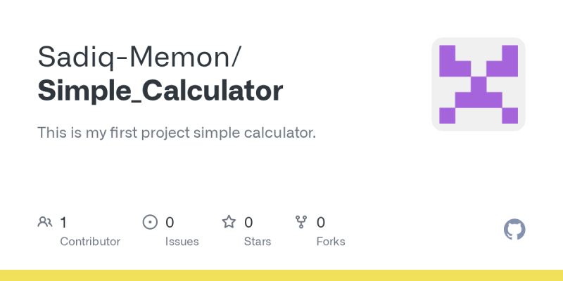 Sadiq Memon on LinkedIn: GitHub - Sadiq-Memon/Simple_Calculator: This ... Sadiq Memon on LinkedIn: GitHub - Sadiq-Memon/Simple_Calculator: This ...