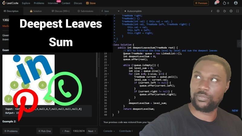 Samuel Jegede on LinkedIn: LeetCode 1302. Deepest Leaves Sum | Breadth ... Samuel Jegede on LinkedIn: LeetCode 1302. Deepest Leaves Sum | Breadth ...