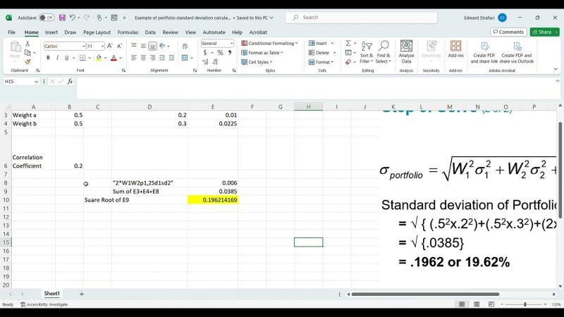 Edward Strafaci on LinkedIn: Example of portfolio standard deviation ... Edward Strafaci on LinkedIn: Example of portfolio standard deviation ...