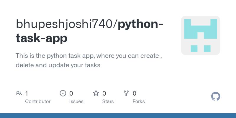 Bhupesh Joshi on LinkedIn: GitHub - bhupeshjoshi740/python-task-app ... Bhupesh Joshi on LinkedIn: GitHub - bhupeshjoshi740/python-task-app ...