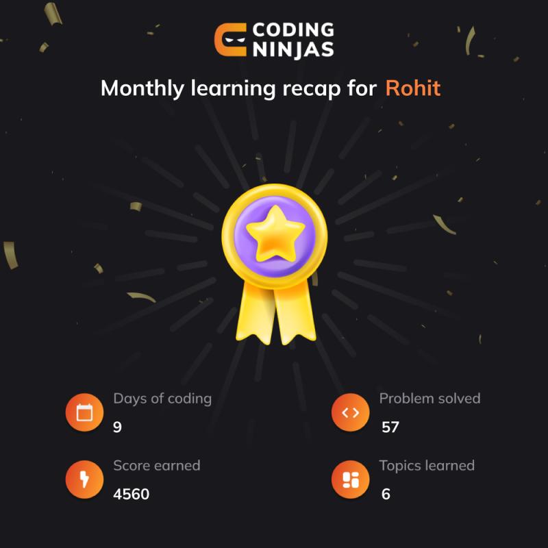Rohit Sahu on LinkedIn: Codingninjas | Achievements Rohit Sahu on LinkedIn: Codingninjas | Achievements