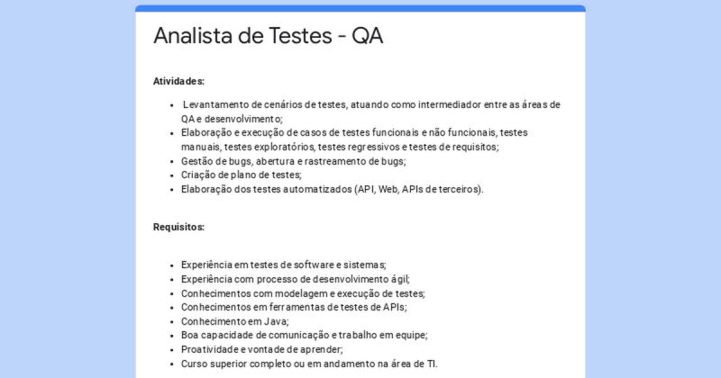 Evandra Maria Raymundo on LinkedIn: Analista de Testes - QA | 12 comments Evandra Maria Raymundo on LinkedIn: Analista de Testes - QA | 12 comments