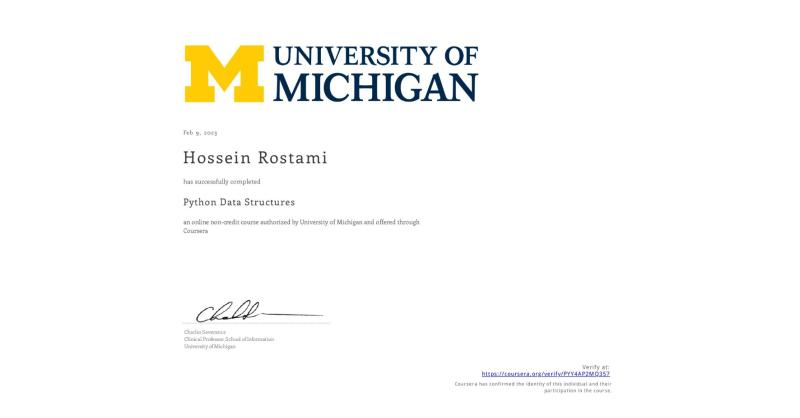 Hossein Rostami på LinkedIn: Completion Certificate for Python Data ... Hossein Rostami på LinkedIn: Completion Certificate for Python Data ...