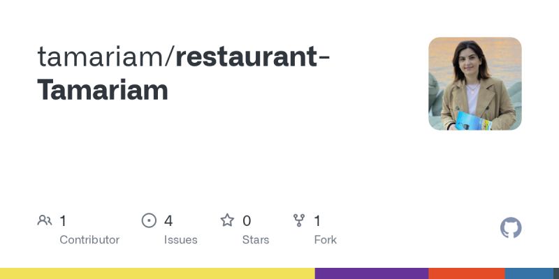 sopiko Abulidze on LinkedIn: GitHub - tamariam/restaurant-Tamariam sopiko Abulidze on LinkedIn: GitHub - tamariam/restaurant-Tamariam