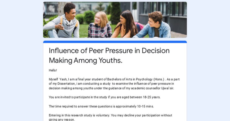 Yash kumar Sharma on LinkedIn: Influence of Peer Pressure in Decision ... Yash kumar Sharma on LinkedIn: Influence of Peer Pressure in Decision ...