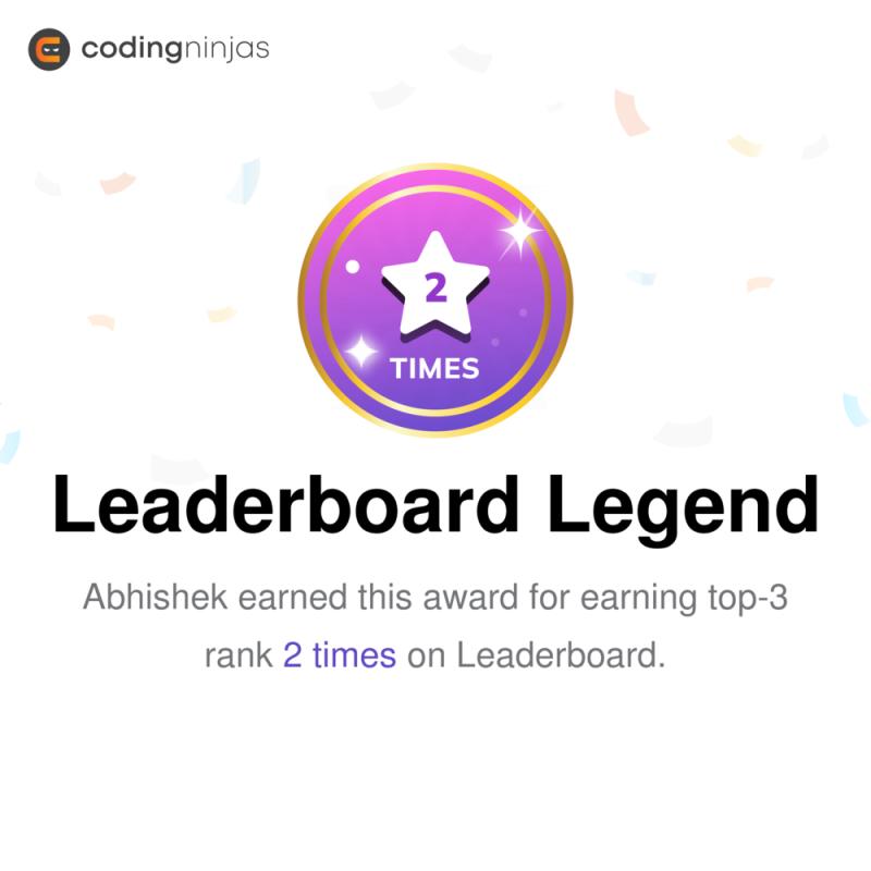 Abhishek Dandriyal on LinkedIn: Codingninjas | Achievements Abhishek Dandriyal on LinkedIn: Codingninjas | Achievements