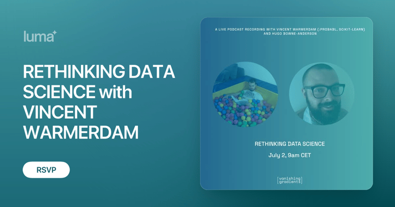 👋 Vincent Warmerdam on LinkedIn: RETHINKING DATA SCIENCE with VINCENT ... 👋 Vincent Warmerdam on LinkedIn: RETHINKING DATA SCIENCE with VINCENT ...