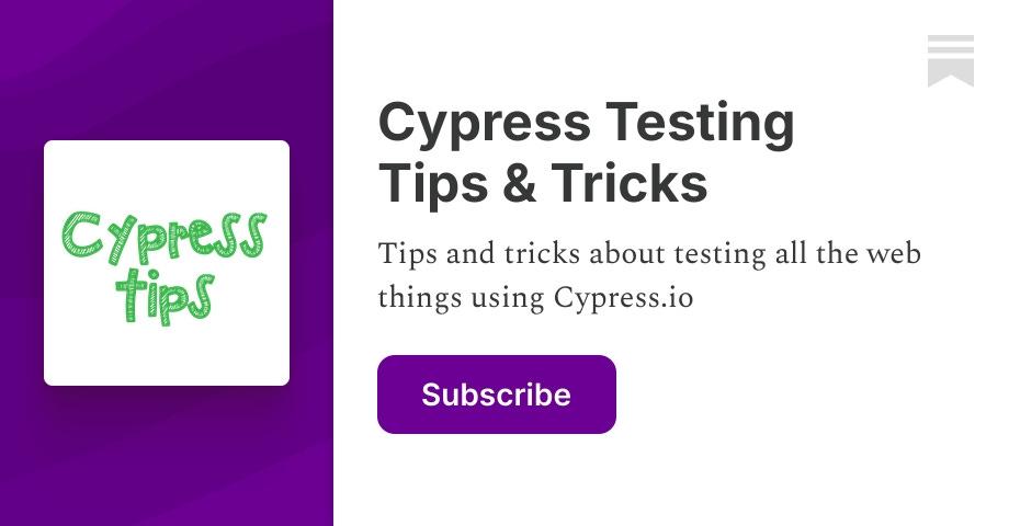 Jo Kalnavarna on LinkedIn: Cypress Testing Tips & Tricks | Gleb ... Jo Kalnavarna on LinkedIn: Cypress Testing Tips & Tricks | Gleb ...